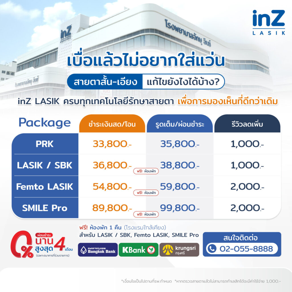 โรงพยาบาลจักษุ อินซ์ รักษาทุกโรคตา - inZ Hospital